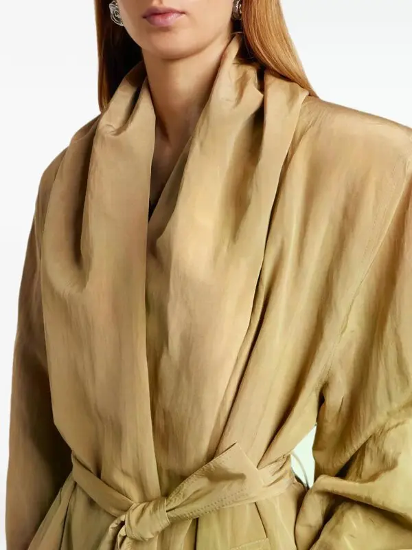 Magda Butrym Belted Shawl-collar Trench Coat