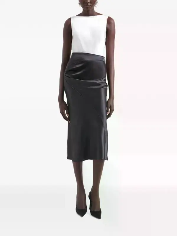 Nina Ricci Asymmetrical Draped Midi Skirt