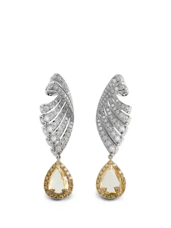 HYT JEWELRY Diamond Pear-cut Drop Earrings