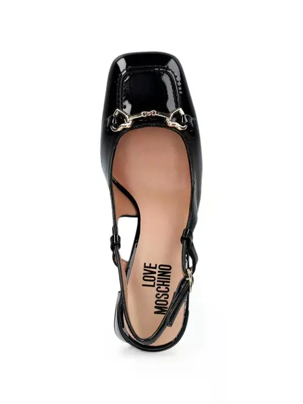 Moschino Heart-buckle Slingback Pumps