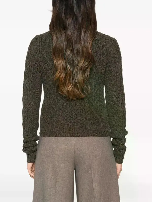 Eric Bompard Cable Knit Cardigan - Green