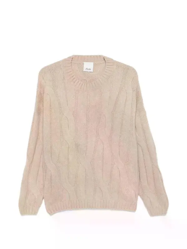 ALLUDE Cable-knit Drop-shoulder Sweater - Neutrals