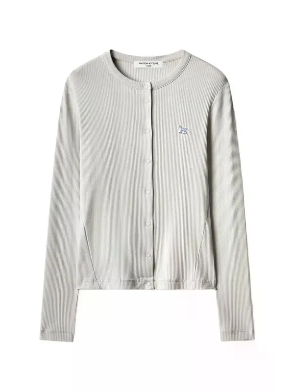 Maison Kitsuné Baby Fox Ribbed-knit Cardigan - Grey