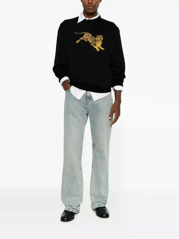 Kenzo Tiger Intarsia Crew Neck Sweater