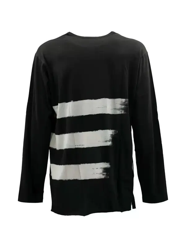 Yohji Yamamoto Stripe-print Long-sleeve T-shirt - Black