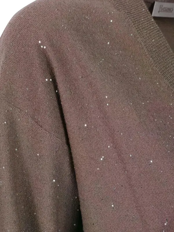 Herno Sequin-embellished V-neck Sweater