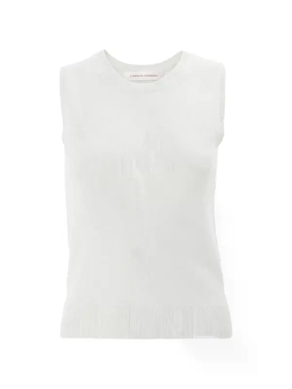Carolina Herrera Crew-neck Cashmere Top - Neutrals