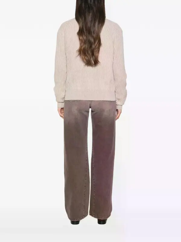 ALLUDE Ribbed Zip-neck Sweater