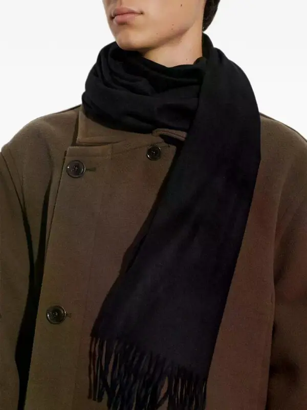 Moschino Fringed Logo-patch Scarf