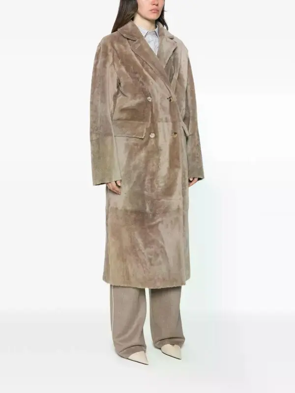 UTZON Double-breasted Shearling Coat