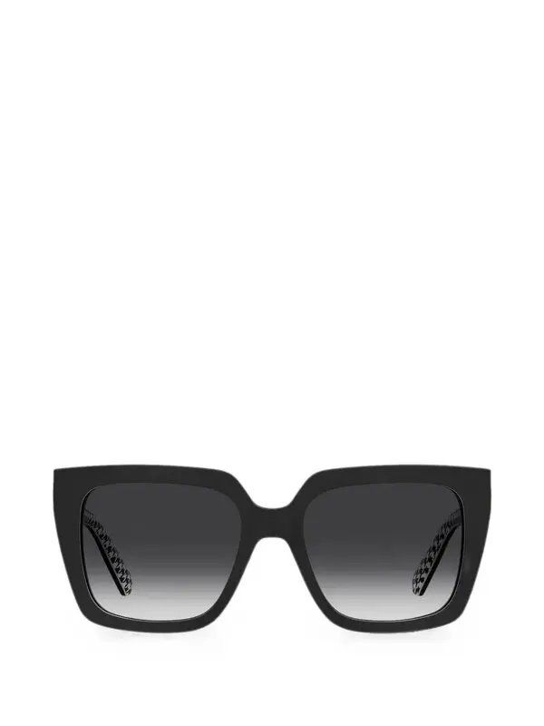 Moschino Square-frame Heart-motif Sunglasses - Black