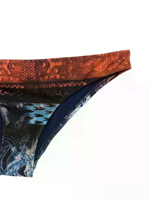 Balmain Abstract Print Bandeau Bikini - Orange