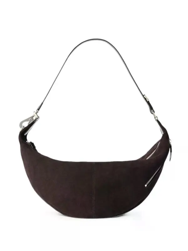 LEMAIRE Quiver Clip Bag In Suede Leather - Brown