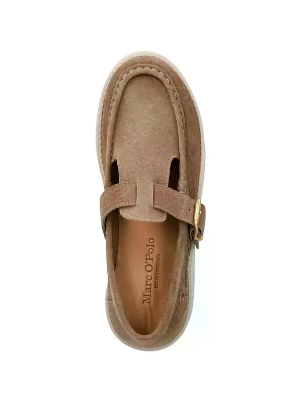 Marc O'polo Suede Platform Shoes With Buckle Fastening