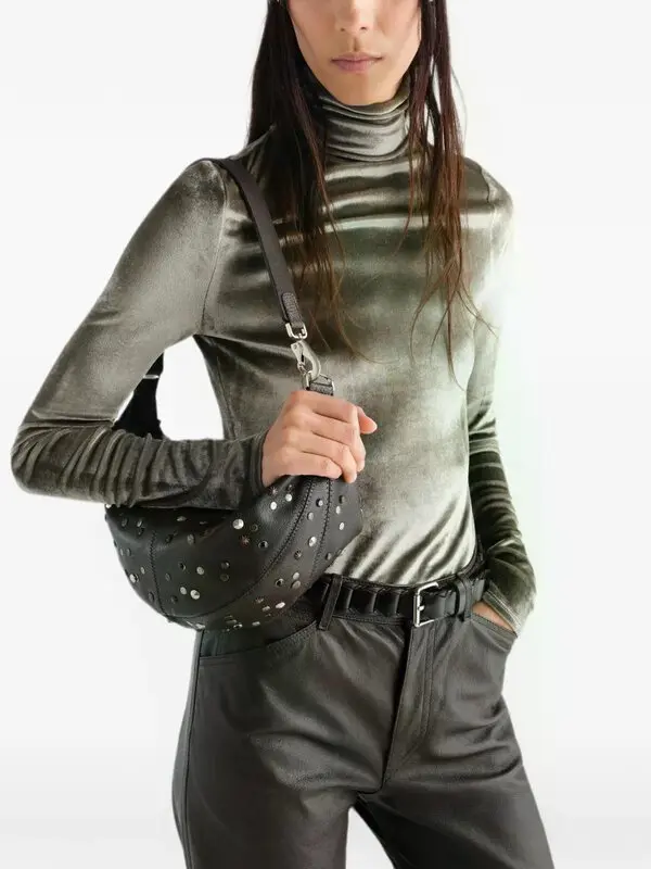 LEMAIRE Mini Quiver Clip Bag In Satellite-studded Grained Buffalo Leather