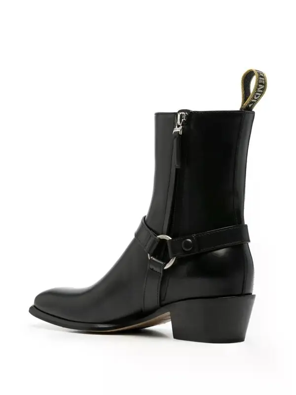 Fendi Double O Leather Ankle Boots