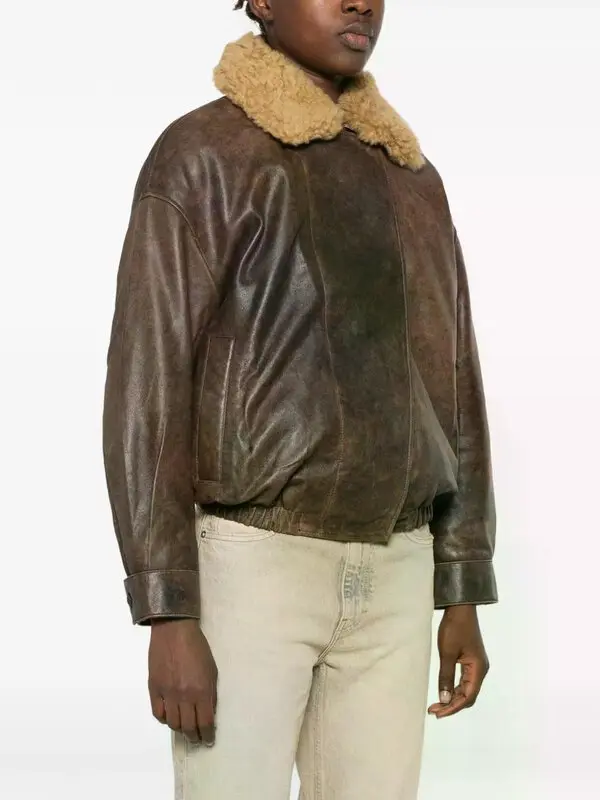 R13 Shearling-collar Leather Jacket