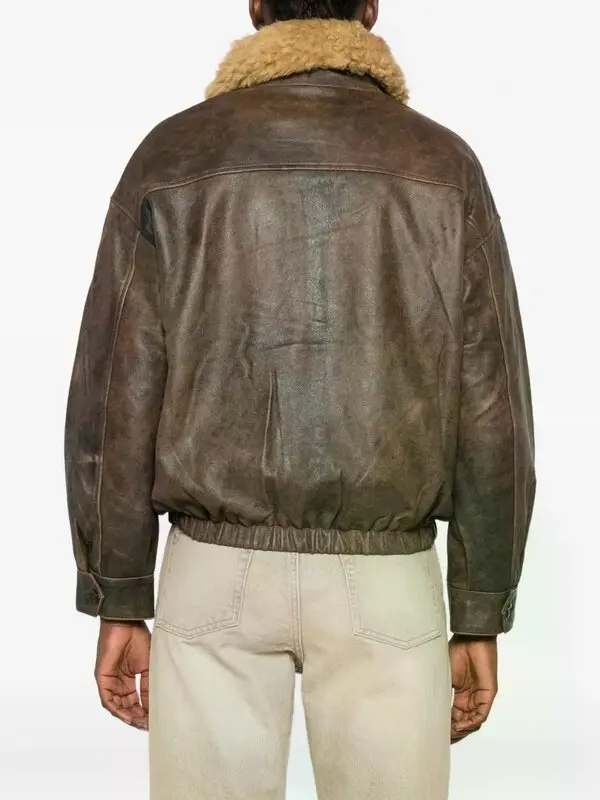 R13 Shearling-collar Leather Jacket