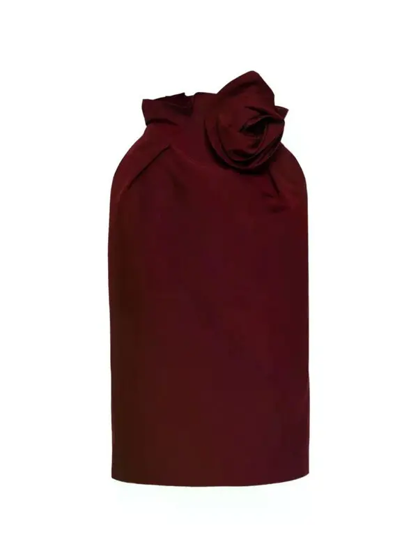 Magda Butrym Flower-detail Gathered Midi Skirt - Red