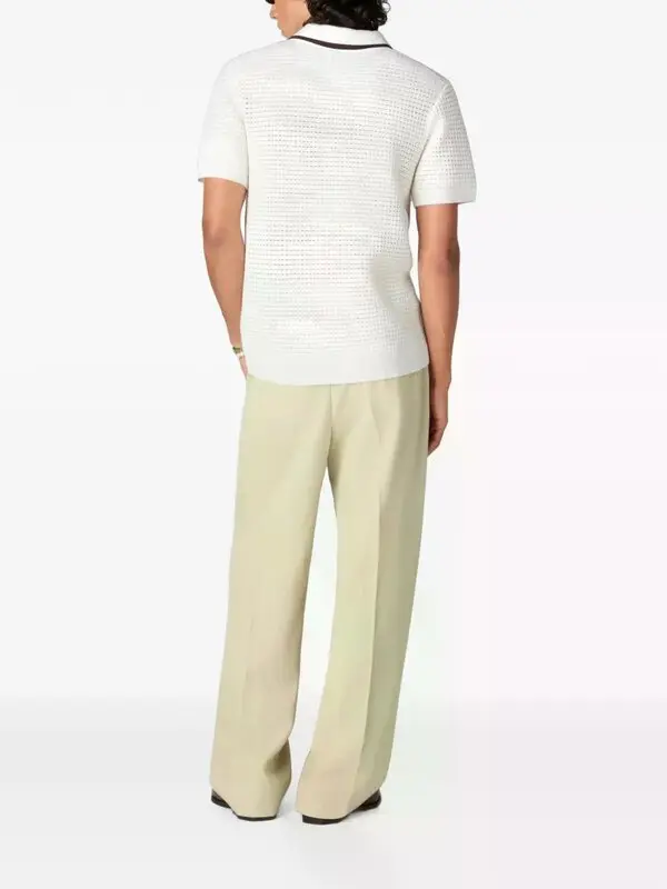 Casablanca Waffle-stitch Wool Polo Shirt