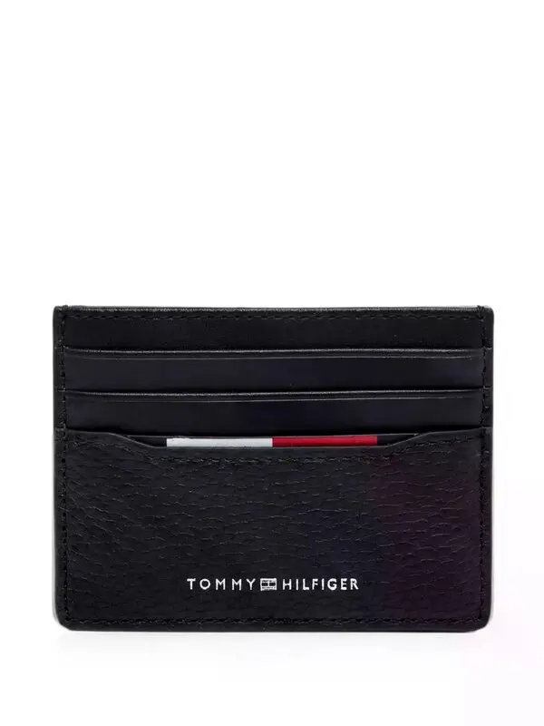 Tommy Hilfiger Logo-lettering Grained Card Holder - Black