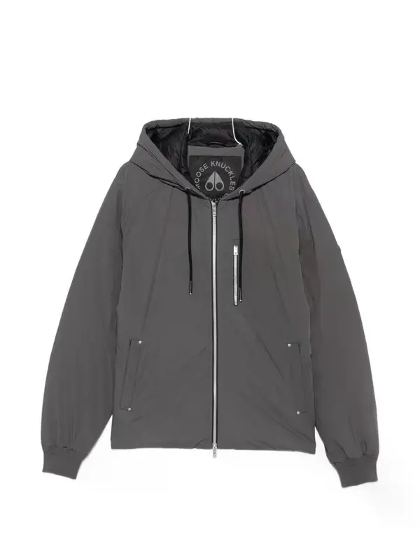 Moose Knuckles Drawstring-hooded Logo-patch Jacket