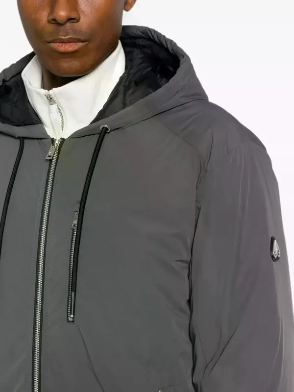 Moose Knuckles Drawstring-hooded Logo-patch Jacket