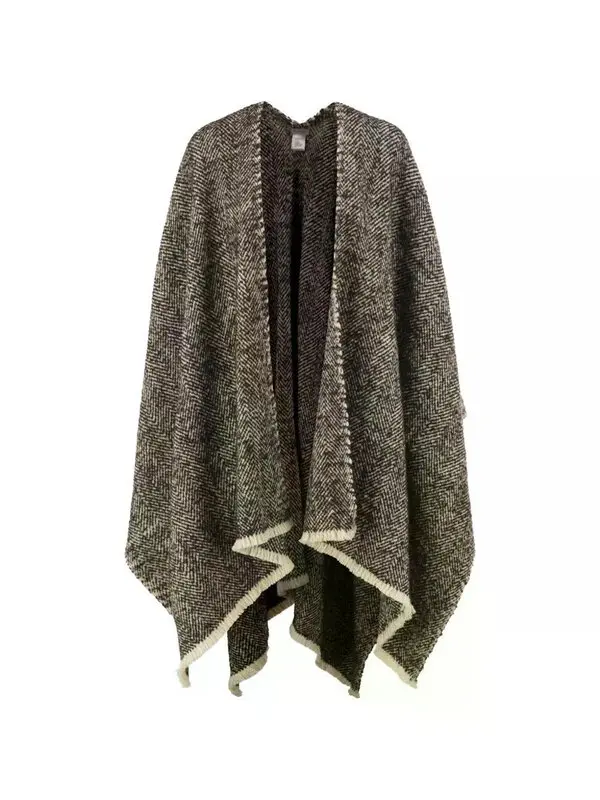 Brunello Cucinelli Herringbone-weave Fringed Wool Cape