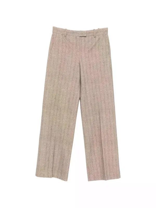 CIRCOLO 1901 Herringbone-pattern Straight-leg Trousers