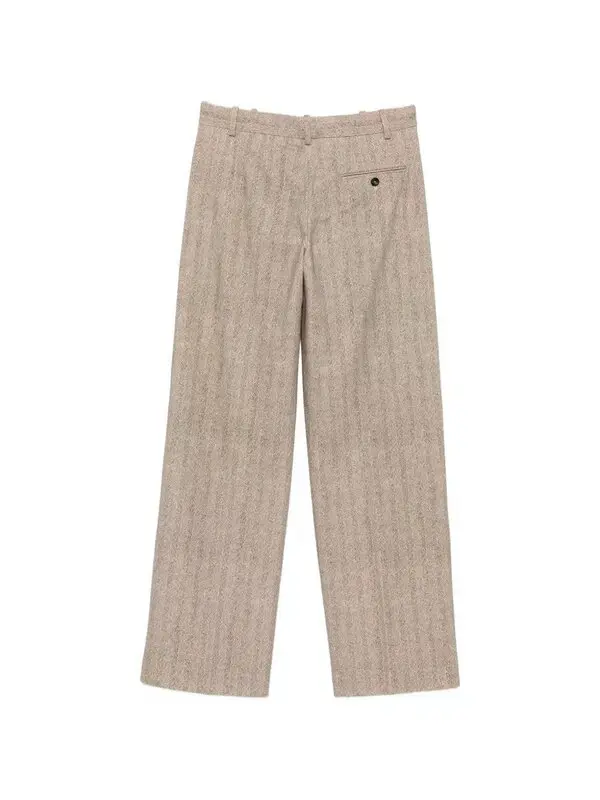 CIRCOLO 1901 Herringbone-pattern Straight-leg Trousers