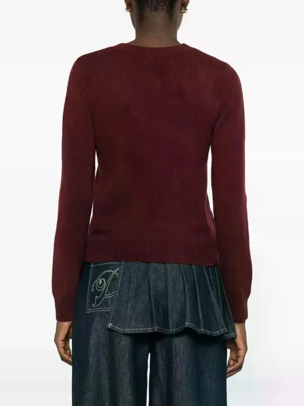 SELF-PORTRAIT Sequin-embellished Floral Patch V-neck Sweater