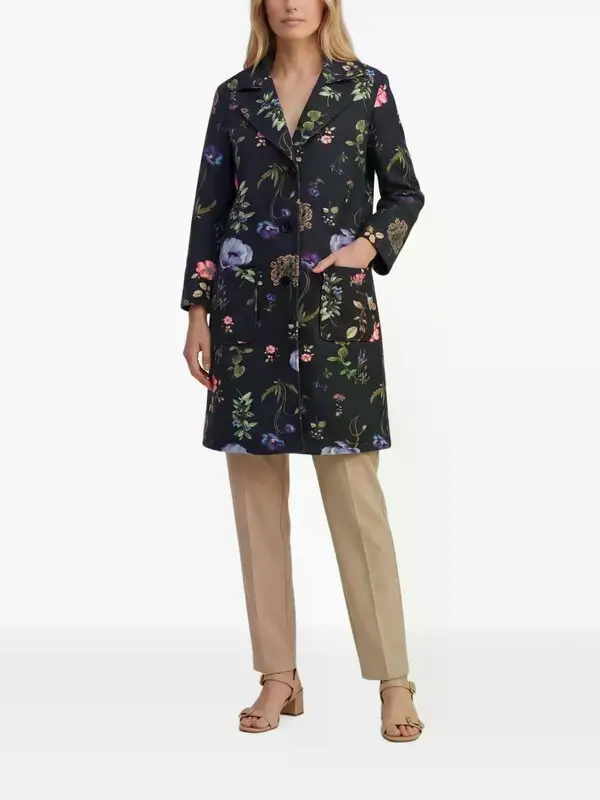 MAX&CO. Floral-print Patch-pocket Coat
