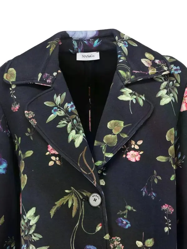 MAX&CO. Floral-print Patch-pocket Coat