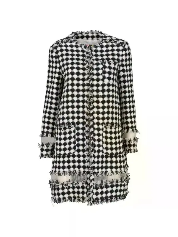MSGM Tweed Frayed Coat