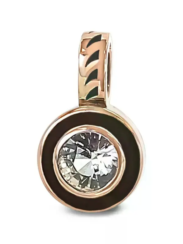 DEZSO White Sapphire Round Pendant - Pink