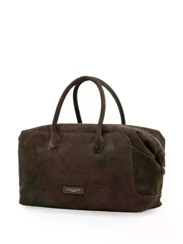 GIANNI CHIARINI Suede Top-handle Clutch Bag