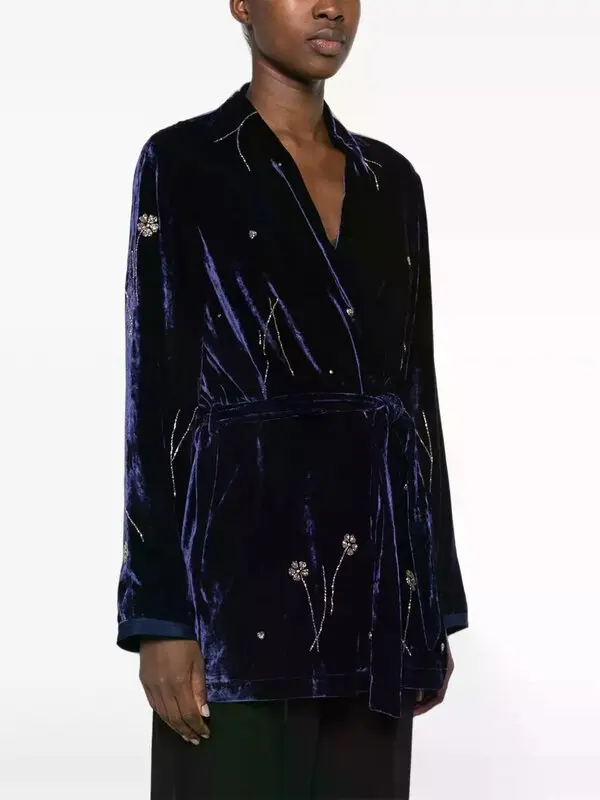 FORTE_FORTE Bead-embellished Velvet Jacket
