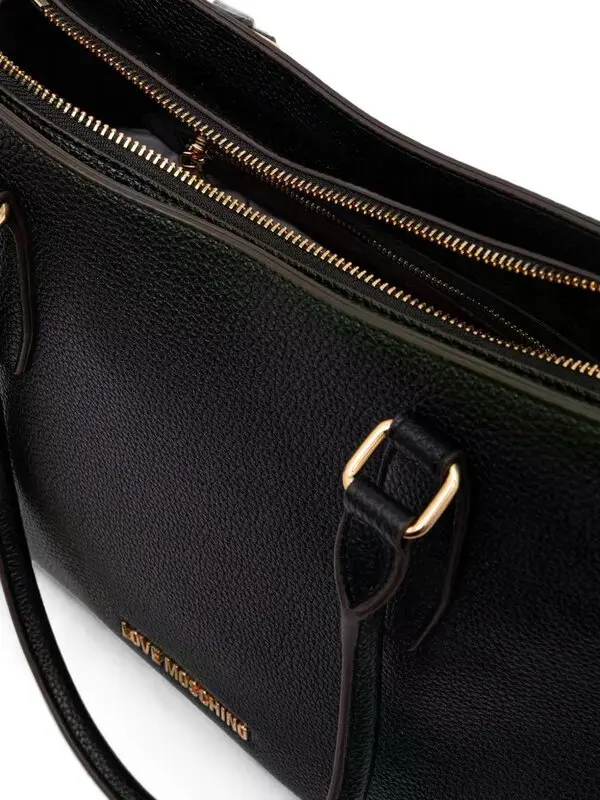 Moschino Buckle-detail Pebbled-effect Tote Bag