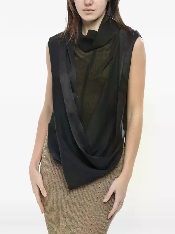 DI STAVNITSER Asymmetric Sleeveless High Neck Top