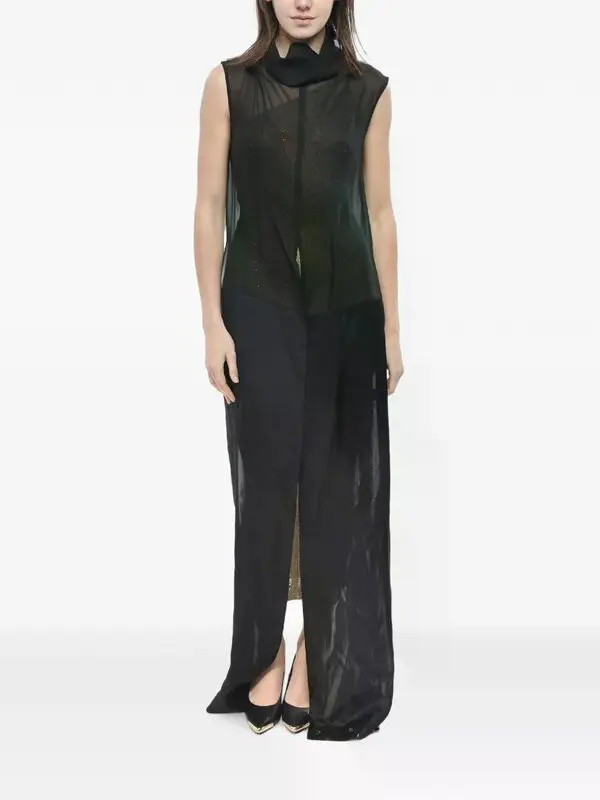 DI STAVNITSER Asymmetric Sleeveless High Neck Top