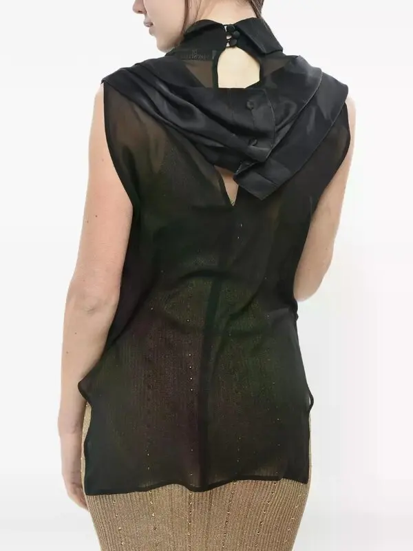 DI STAVNITSER Asymmetric Sleeveless High Neck Top