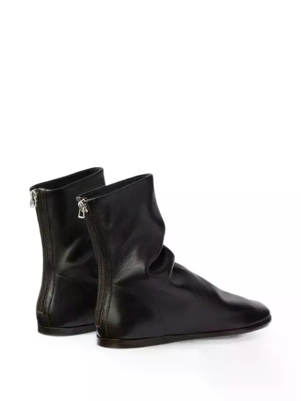 LEMAIRE Flat Glove Ankle Boots In Shiny Nappa Lambskin