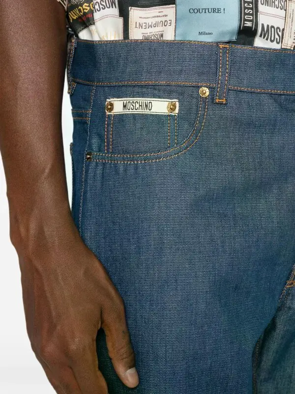 Moschino Logo-patch Straight-leg Jeans