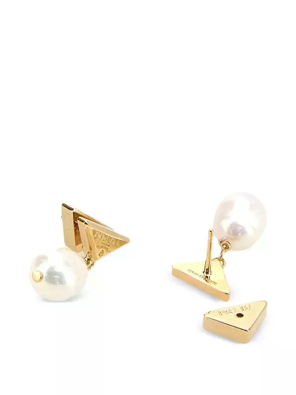 Prada Metal Earrings With Pearls