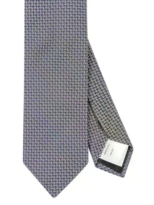 LARDINI Silk Paisley Tie - Blue