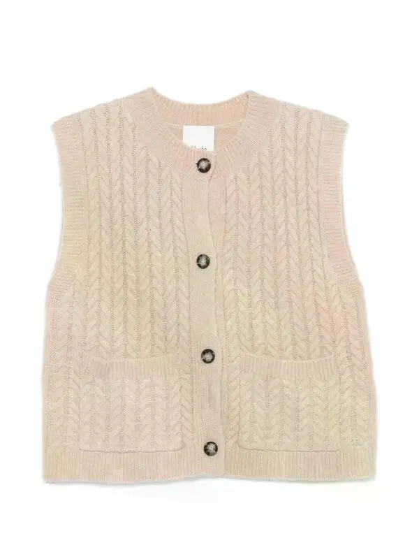 ALLUDE Cable-knit Button-up Cardigan