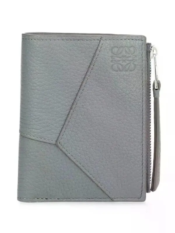 Loewe Puzzle Slim Compact Wallet In Supple Grained Calfskin