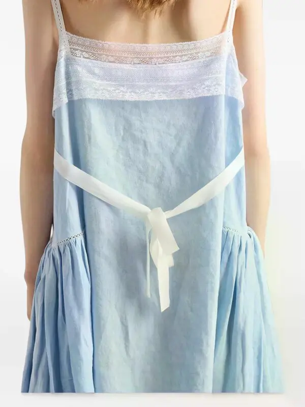 Prada Embroidered Linen Mini-dress