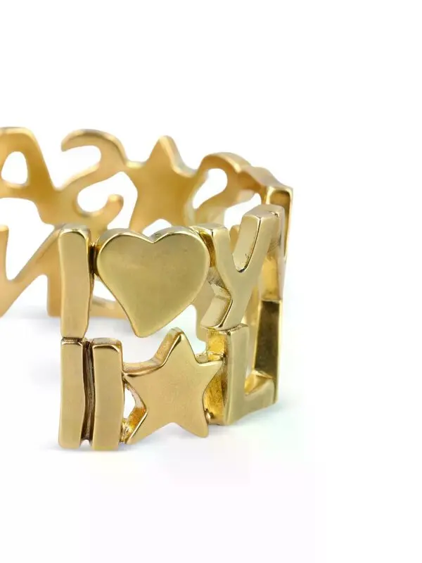 Saint Laurent Signature Cuff In Brass