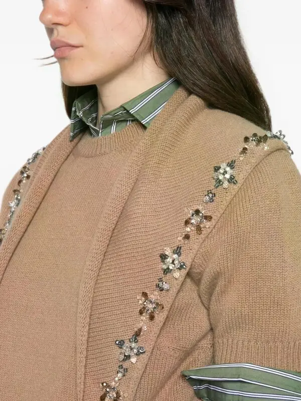 Prada Crystal-embellished Cashmere Jumper